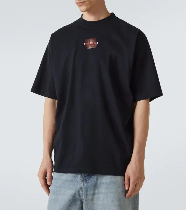 Balenciaga Logo Cotton Jersey T-shirt