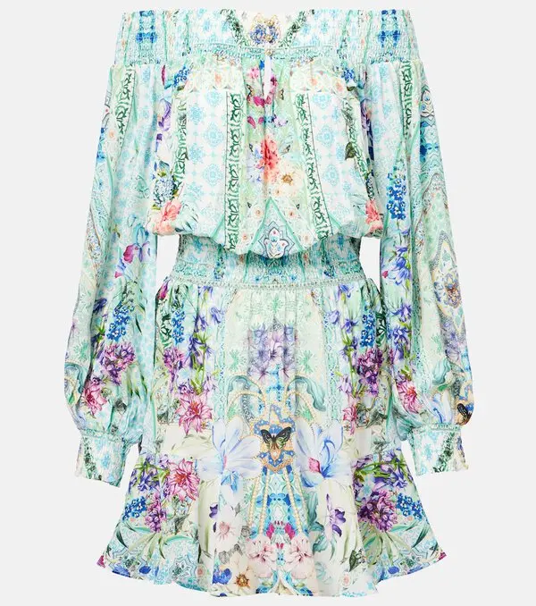 Camilla Crystal-embellished Silk Minidress - Multicoloured