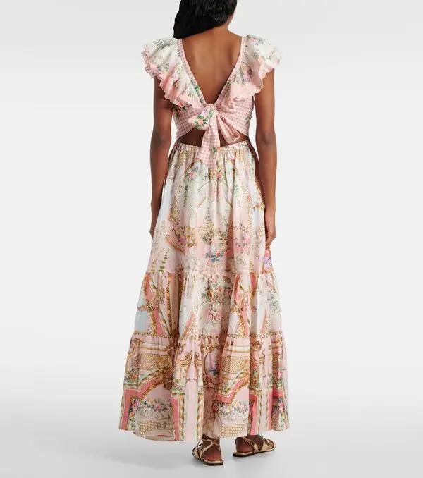 Camilla Tiered Maxi Dress In Lisbon Lullaby Print - Multicoloured