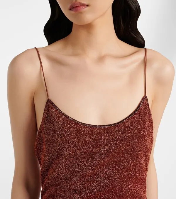 Oseree Lumiere Belted Maxi Dress - Brown