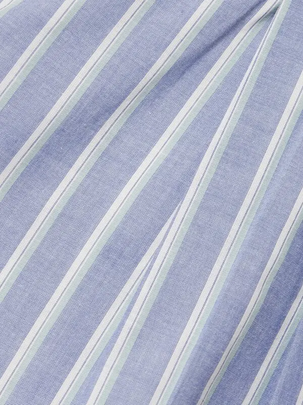 Maria Mcmanus Pleated Striped Organic Cotton Shorts