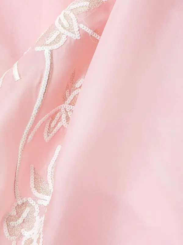 SHATHA ESSA Sequin-embellished Embroidered Organic Silk Wrap Gown