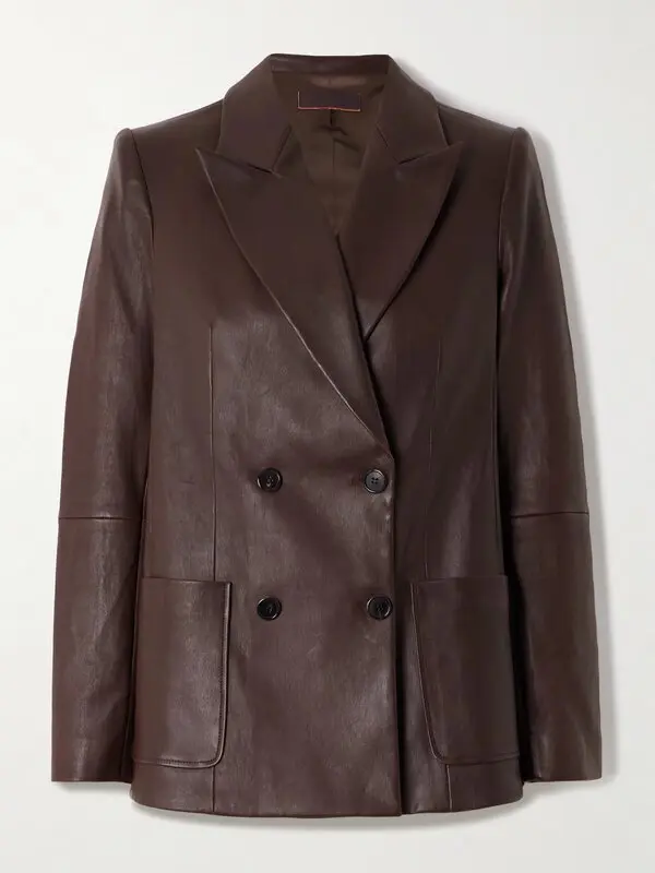 Stouls Jones Double-breasted Leather Blazer