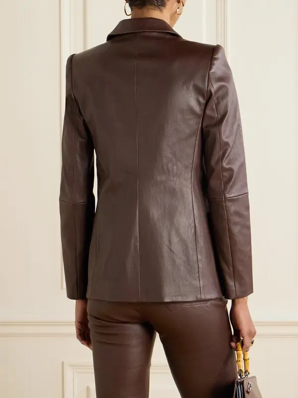 Stouls Jones Double-breasted Leather Blazer