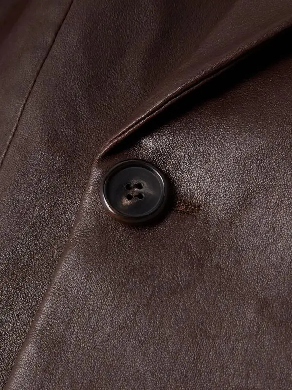 Stouls Jones Double-breasted Leather Blazer