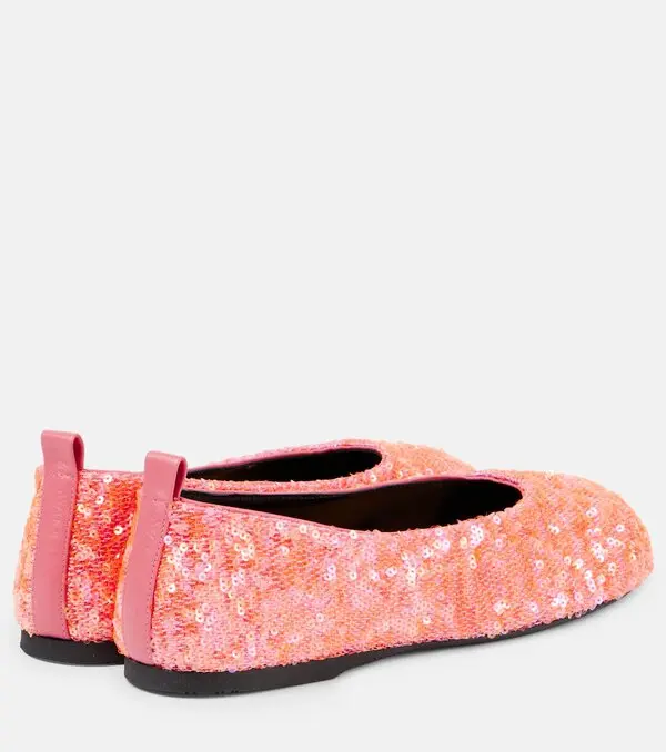 JW Anderson Sequined Ballerina Flats - Pink