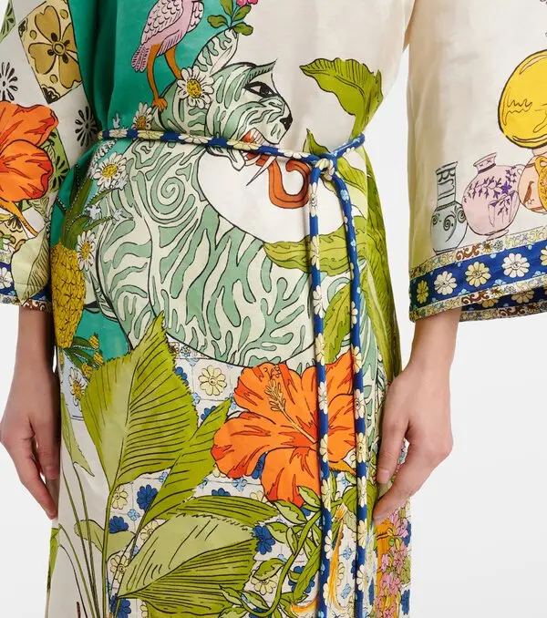 ALEMAIS Hazel Printed Cotton And Silk Maxi Dress