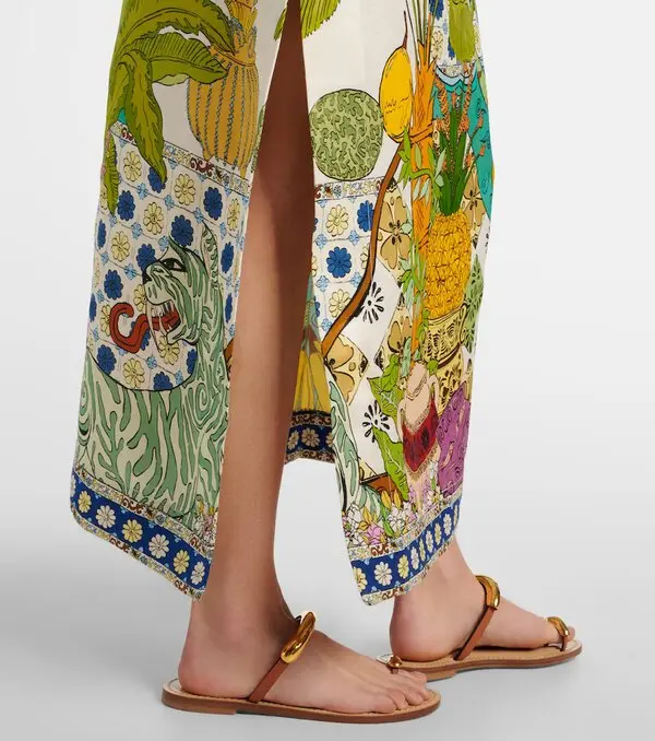ALEMAIS Hazel Printed Cotton And Silk Maxi Dress
