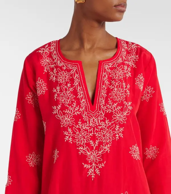 JULIET DUNN Embroidered Silk Kaftan