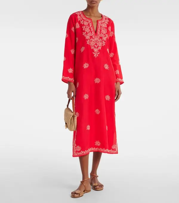 JULIET DUNN Embroidered Silk Kaftan