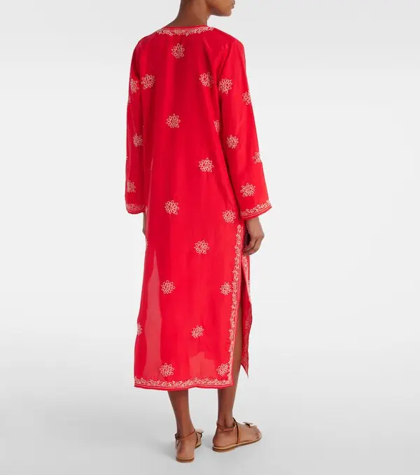 JULIET DUNN Embroidered Silk Kaftan