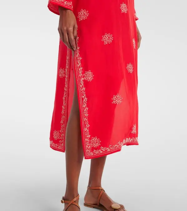 JULIET DUNN Embroidered Silk Kaftan