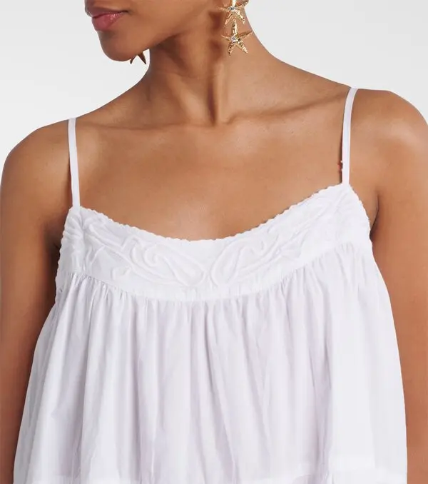 JULIET DUNN Embroidered Cotton Slip Dress