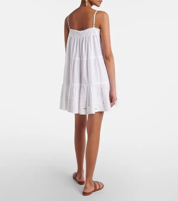 JULIET DUNN Embroidered Cotton Slip Dress