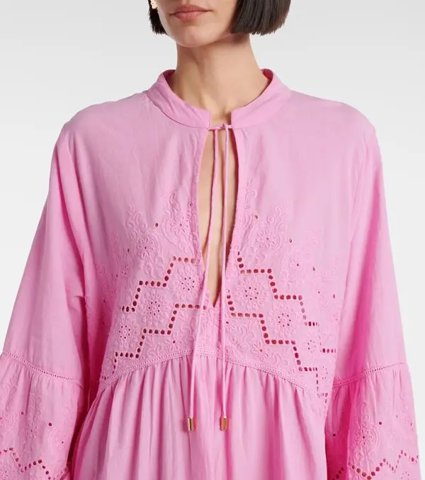 Melissa Odabash Sebenna Embroidered Cotton Kaftan