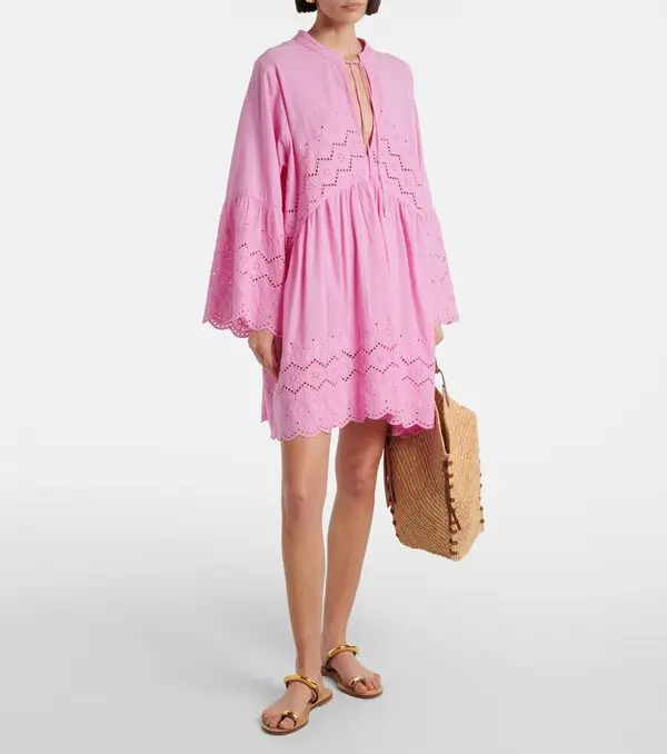 Melissa Odabash Sebenna Embroidered Cotton Kaftan
