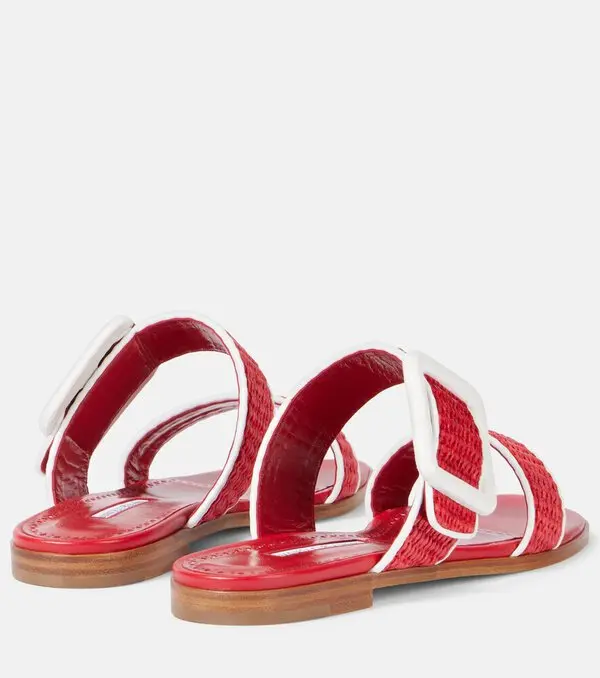 Manolo Blahnik Tituba Raffia Sandals