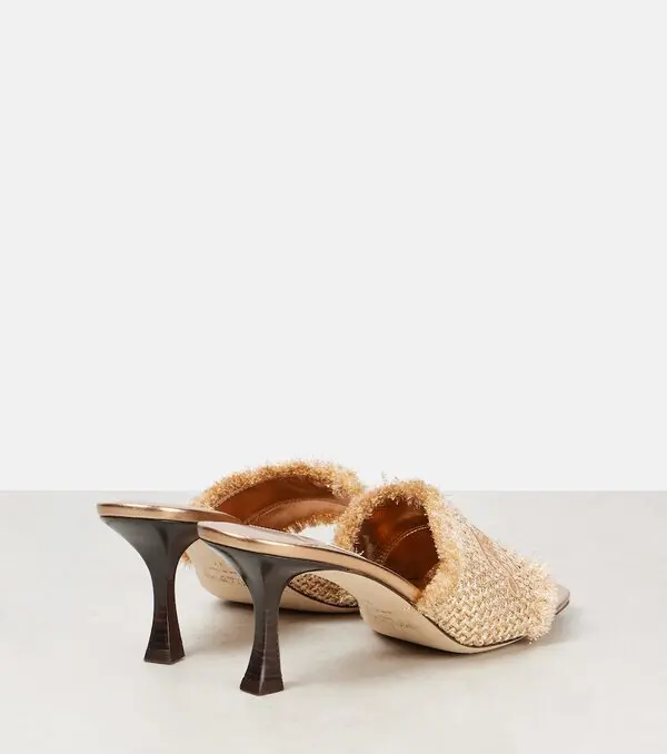 JIMMY CHOO Alexia 70 Logo Woven Mules