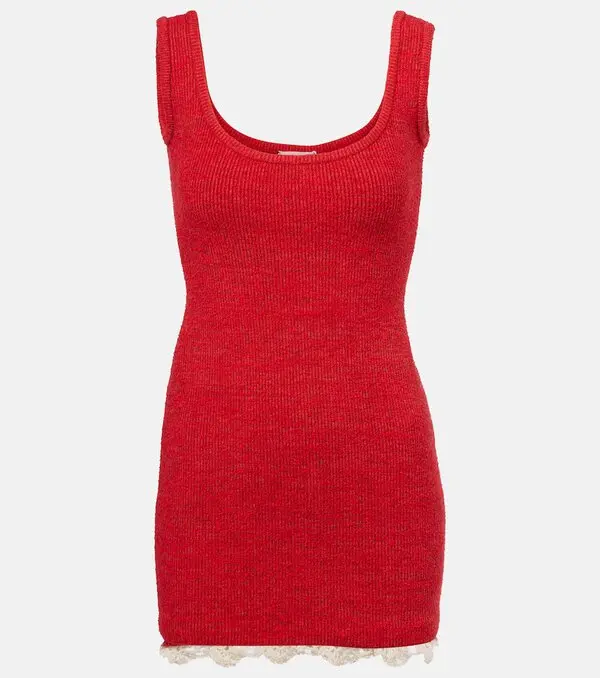 Magda Butrym Lace-trimmed Minidress - Red