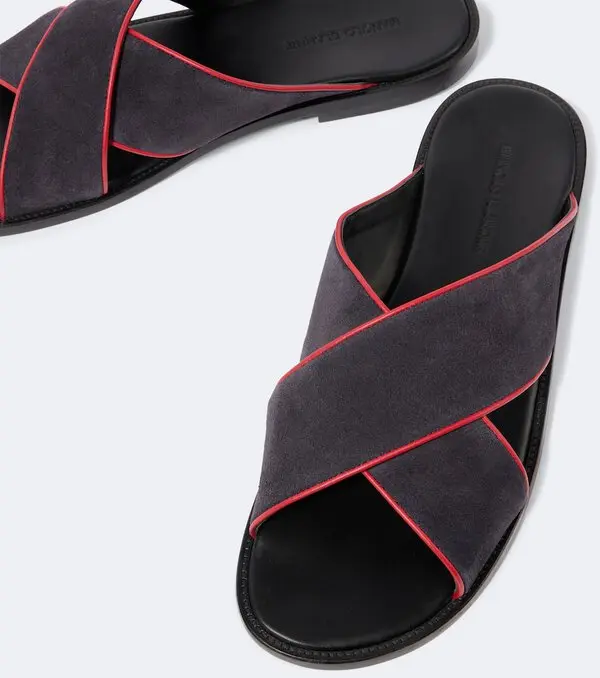 Manolo Blahnik Suede Sandals - Blue