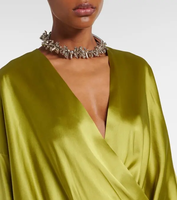 Dries Van Noten Draped Silk-blend Satin Blouse