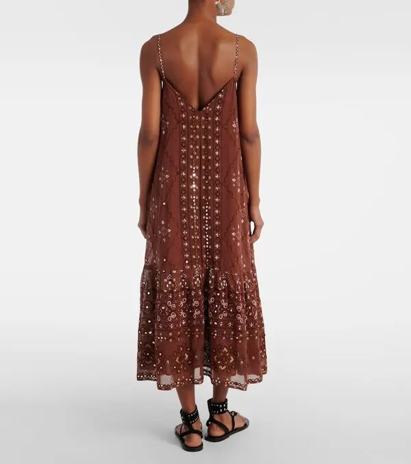 JULIET DUNN Printed Cotton Slip Dress
