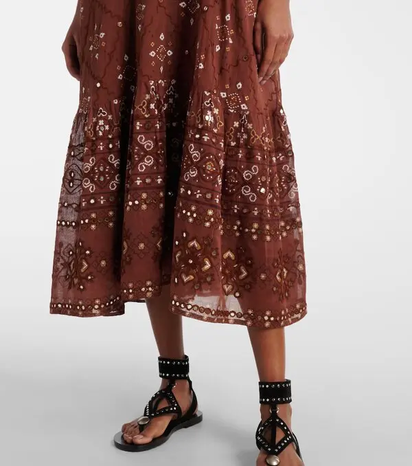JULIET DUNN Printed Cotton Slip Dress