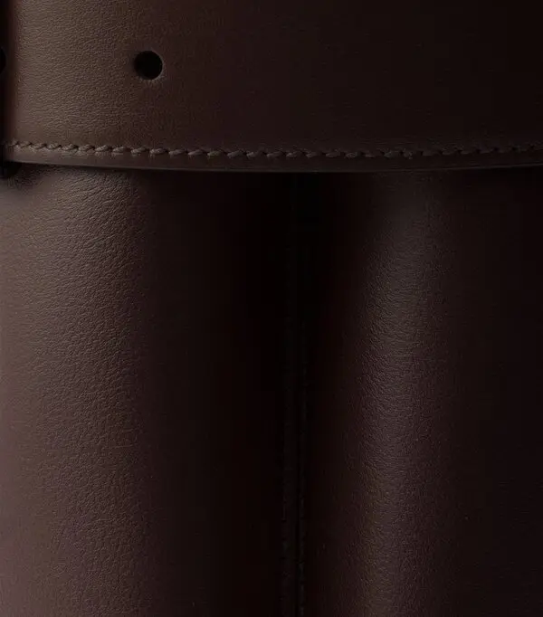 Prada Small Leather Buckle Tote Bag - Brown