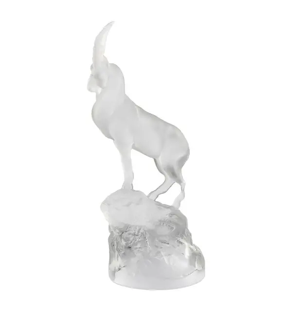 Lalique Crystal Ibex Sculpture - Clear