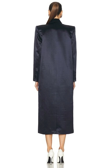Alex Perry Oversized Duchess Satin Coat - Navy