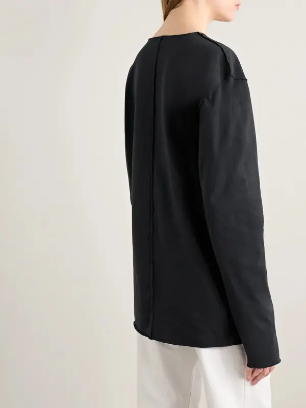Khaite Kit' Paneled Cotton-jersey T-shirt - Black