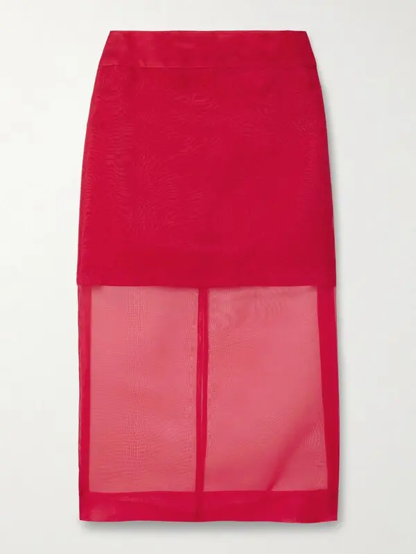 Maria Mcmanus Silk-organza Midi Skirt