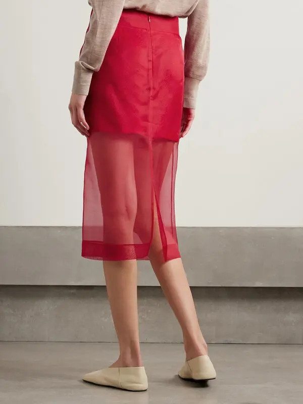 Maria Mcmanus Silk-organza Midi Skirt