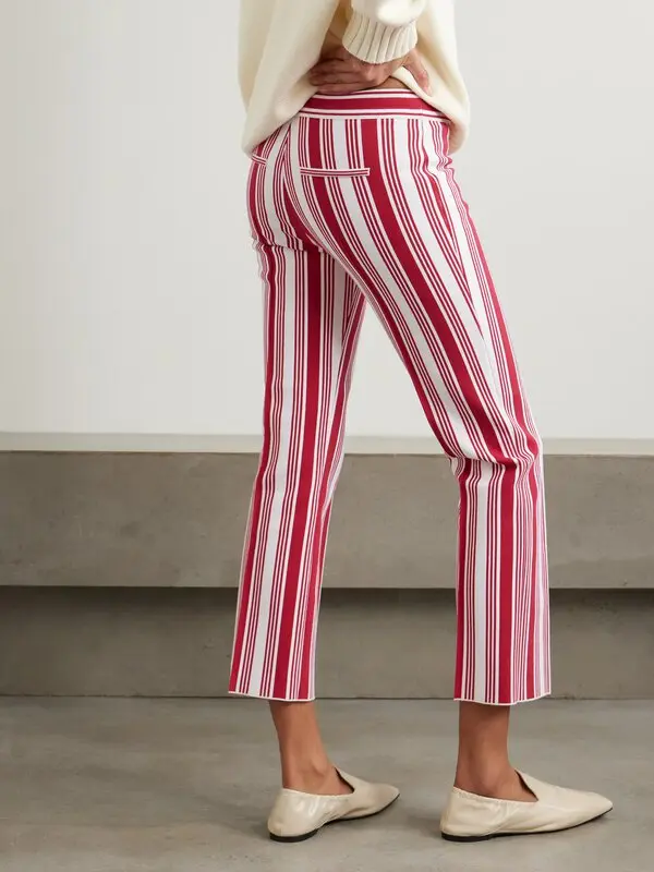 HIGH SPORT Louis Cropped Striped Cotton-blend Straight-leg Trousers