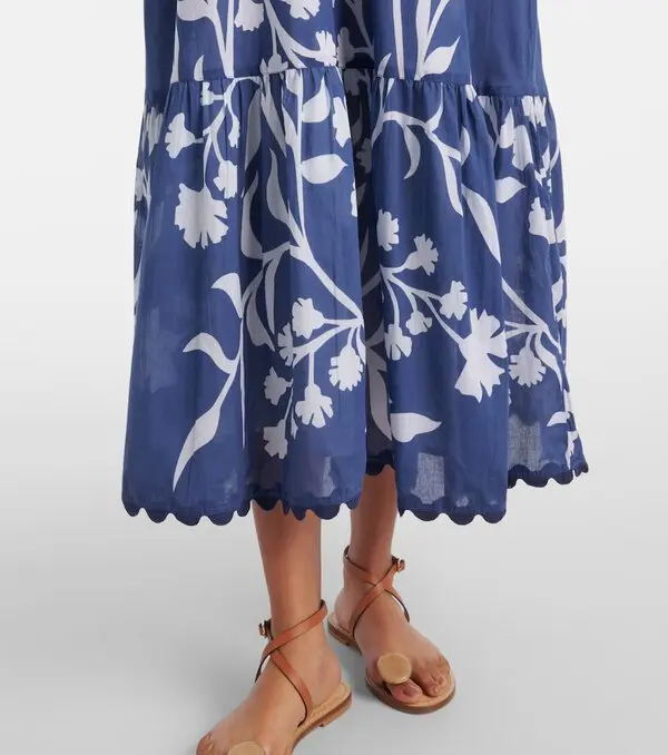 JULIET DUNN Printed Cotton Maxi Dress