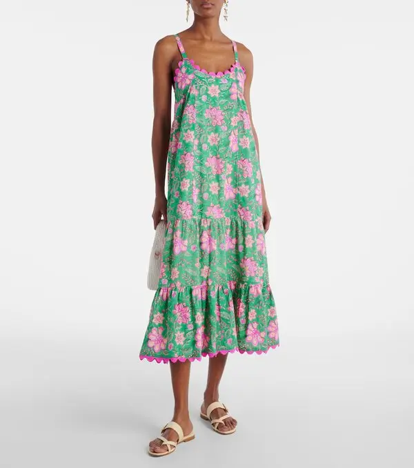 JULIET DUNN Printed Cotton Maxi Dress