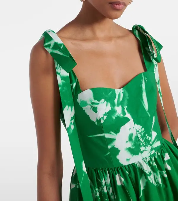 Erdem Floral Cotton Poplin Midi Dress