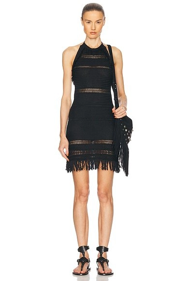 Isabel Marant Étoile Aralia Crochet Mini Dress - Black