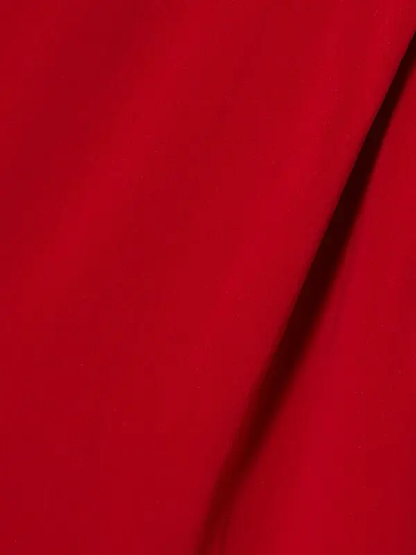 ST. AGNI Plunge Draped Crepe Maxi Dress - Red