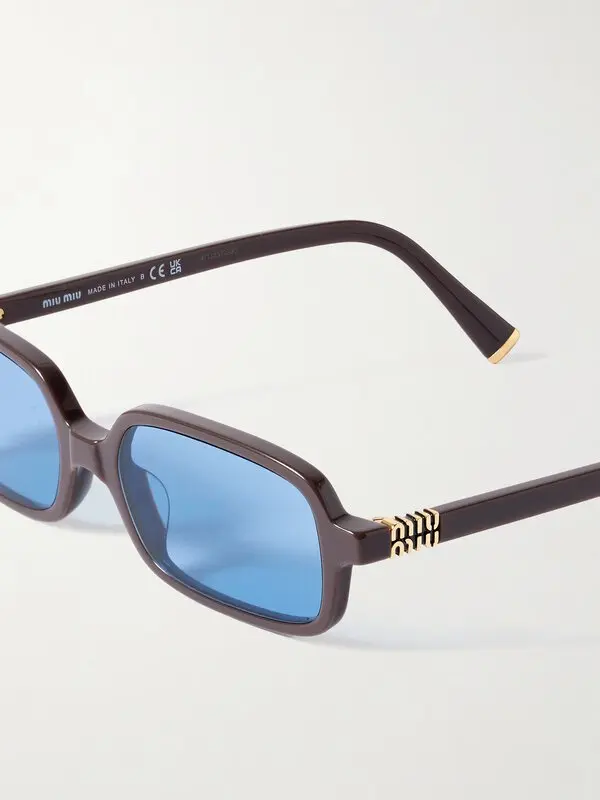 Miu Miu Rectangular-frame Acetate Sunglasses - Brown
