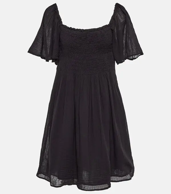 Velvet By Graham & Spencer Esme Cotton Gauze Mini Dress - Black