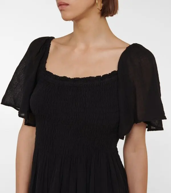 Velvet By Graham & Spencer Esme Cotton Gauze Mini Dress - Black