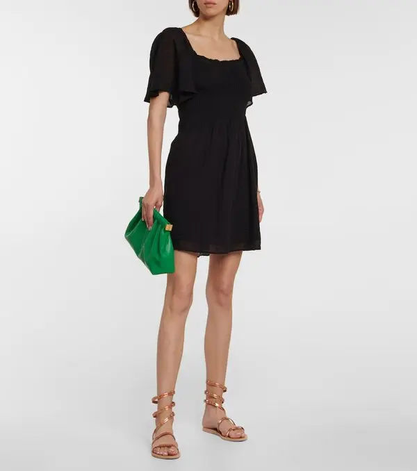 Velvet By Graham & Spencer Esme Cotton Gauze Mini Dress - Black