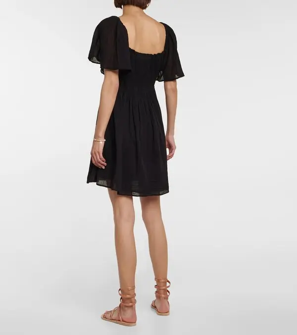 Velvet By Graham & Spencer Esme Cotton Gauze Mini Dress - Black