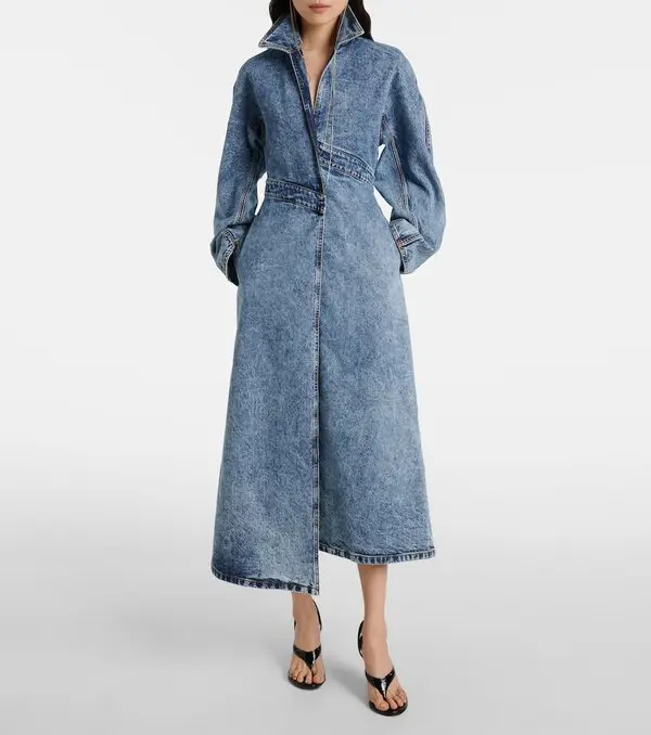Alaïa Asymmetric Denim Coat