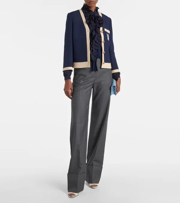 Valentino Garavani High-rise Wool Straight Leg Trousers