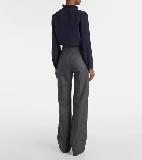Valentino Garavani High-rise Wool Straight Leg Trousers