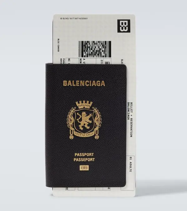 Balenciaga Passport Long Leather Wallet - Black