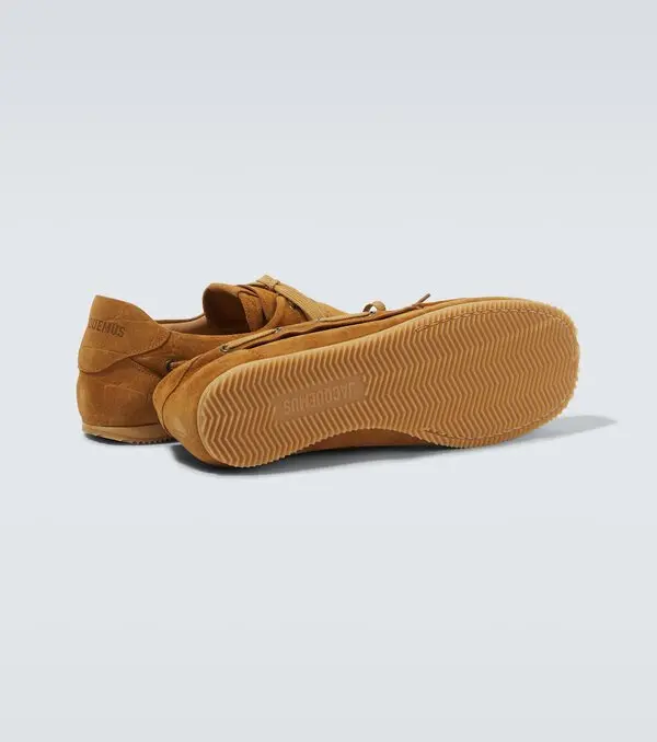 Jacquemus Batto Croc-effect Suede Boat Shoes