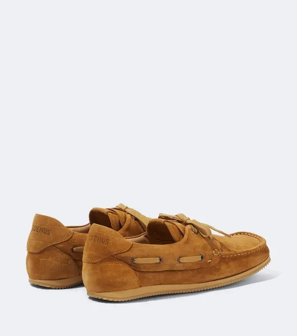 Jacquemus Batto Croc-effect Suede Boat Shoes